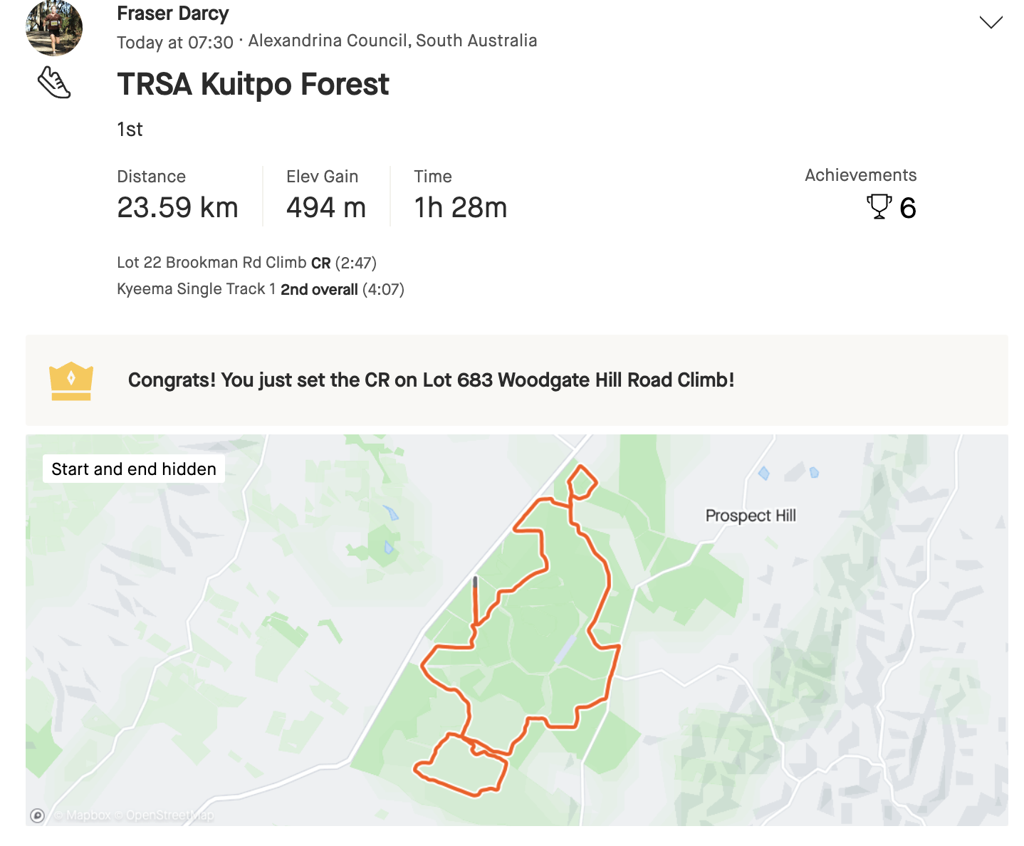 TRSA: Kuitpo Forest – Fraser Darcy