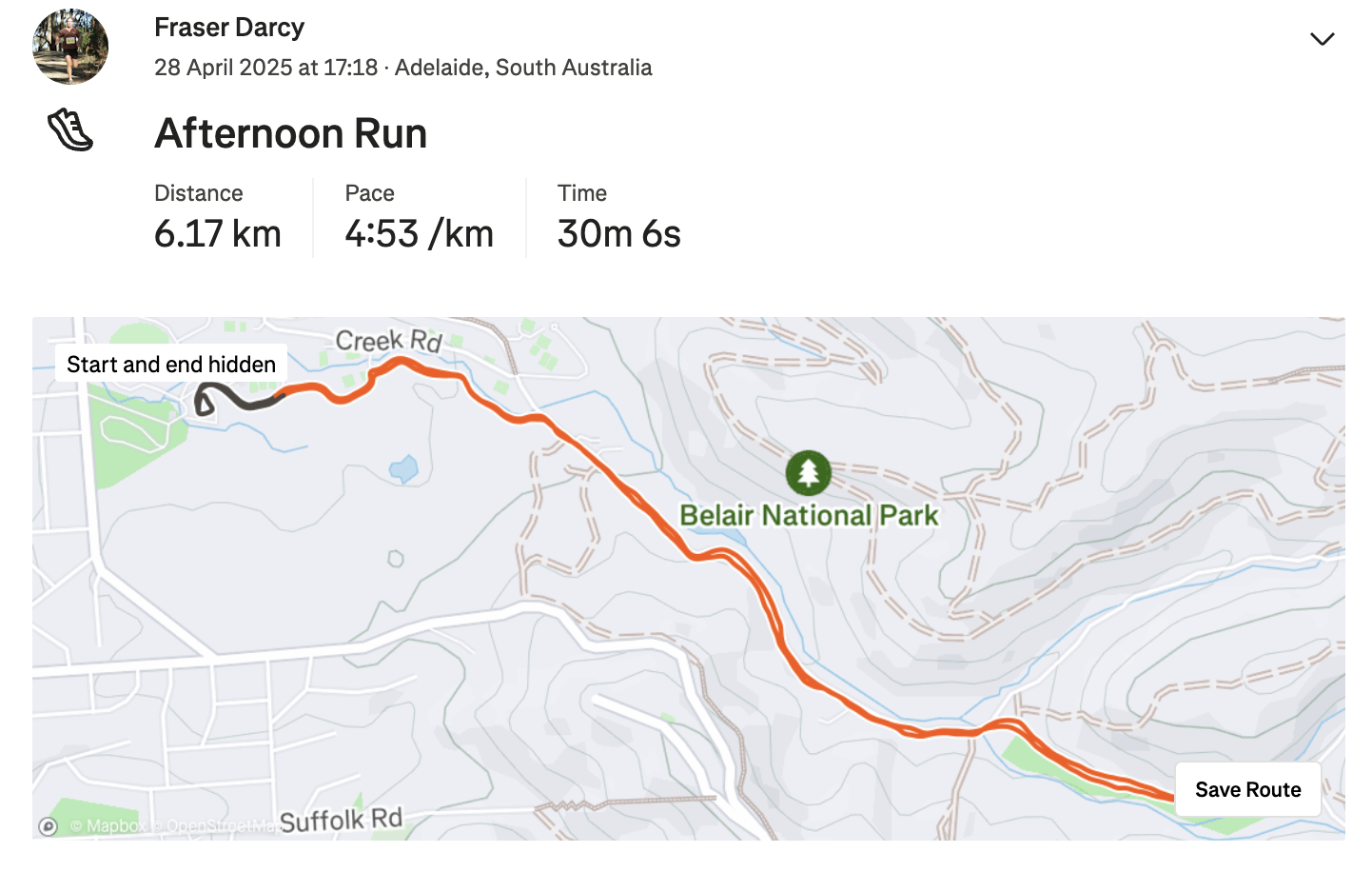 Adelaide Marathon – Fraser Darcy